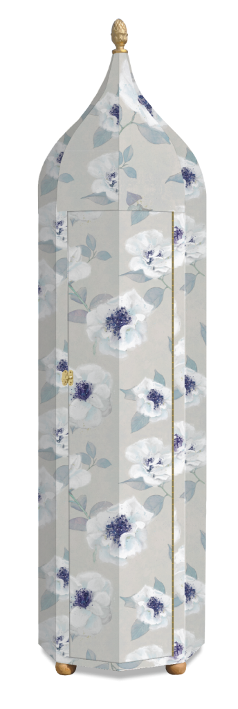 Classic Campaign Wardrobe – Floral Grey – The English Campaign Wardrobe Co